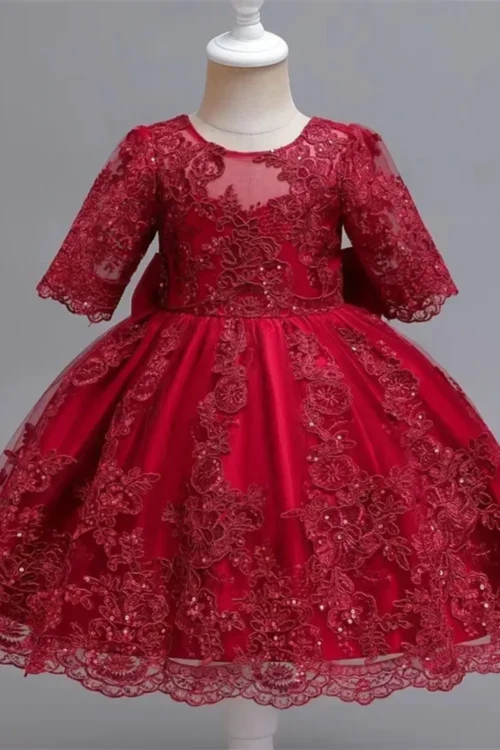 Cherry Red Dress for Princesses – Inspired by Lace Styles